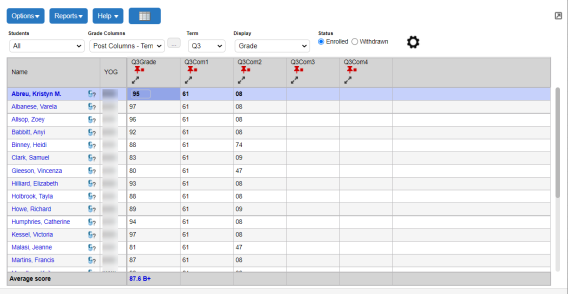 Enter Grades In The Office